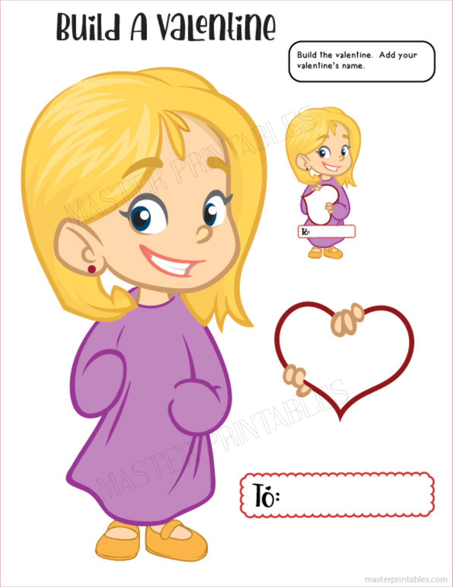 Valentine Pin the Heart on Cupid Printable Set - Master Printables