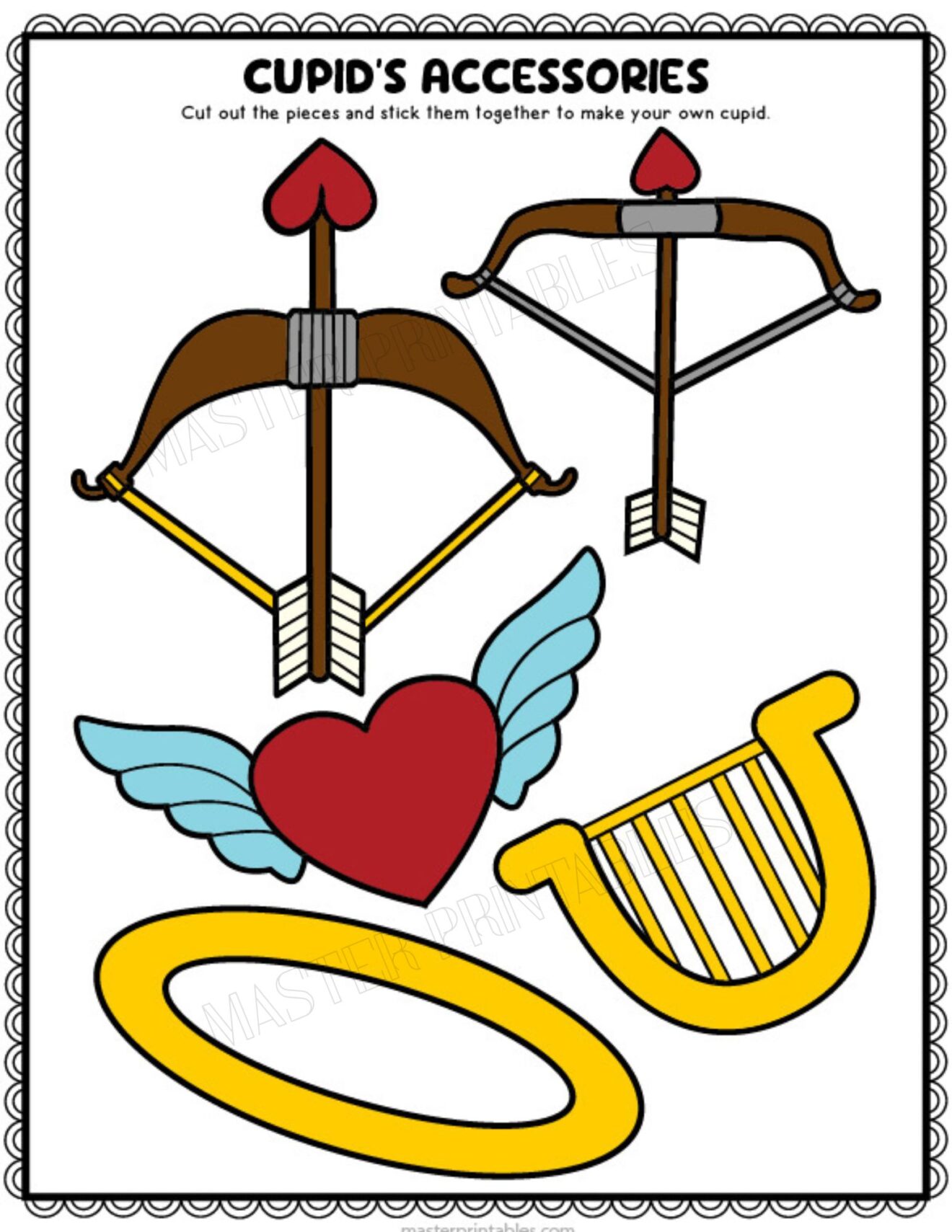 Make a Cupid Cut and Paste Craft Printable Set - Master Printables